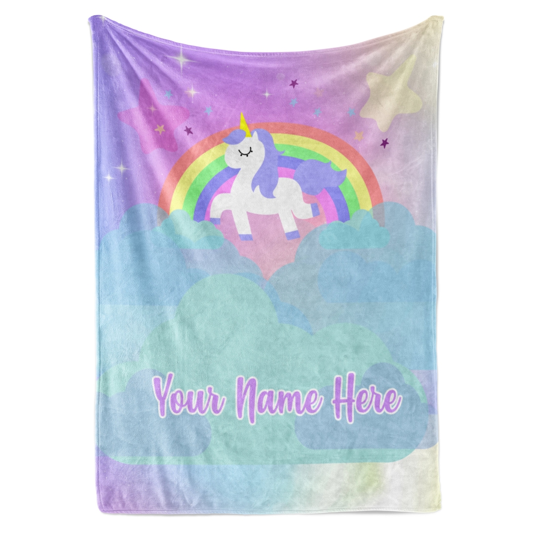 Personalized Unicorn Blanket for Girls | Kids Unicorn Gifts | Custom ...