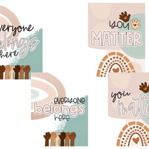 Classroom Diversity and Inclusion Posters & Bulletin Board Soft Boho ...