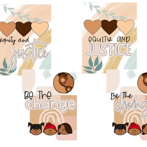 Classroom Diversity and Inclusion Posters & Bulletin Board Soft Boho ...