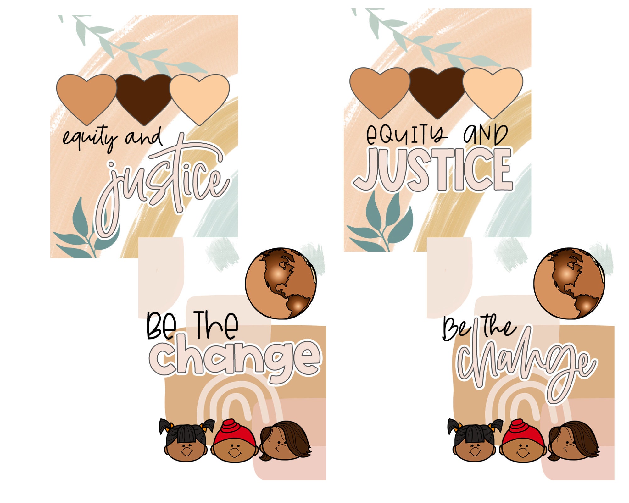 Classroom Diversity and Inclusion Posters & Bulletin Board Soft Boho ...