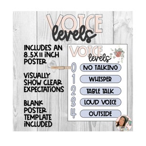 Classroom Voice Level Posters and Chart | EDITABLE Signs Soft Boho Chic ...