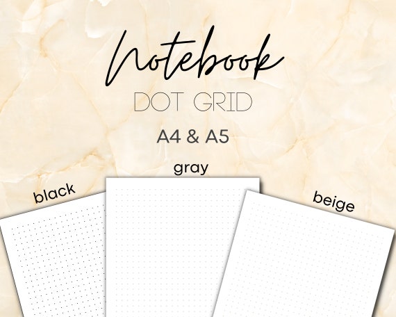 Dot Grid Notebook A4 & A5 Printable Notebook Template - Etsy