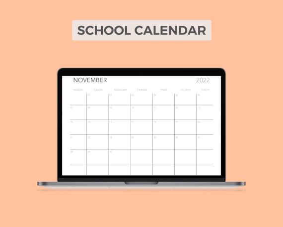 School Monthly Calendar 2022-2023 Calendar Students & - Etsy