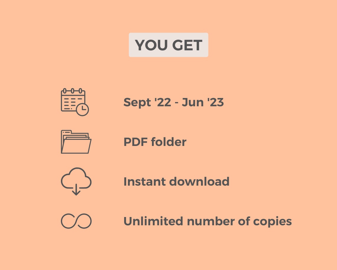 School Monthly Calendar 2022-2023 Calendar Students & - Etsy