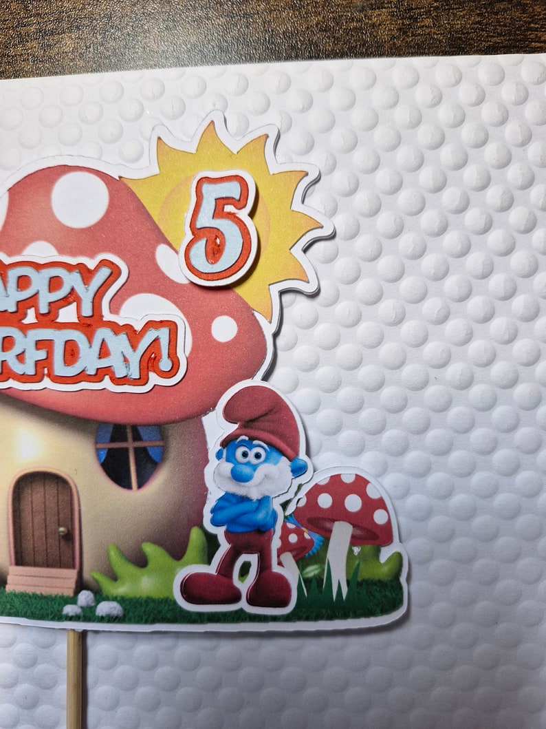 Smurfs Inspired Cake Topper Set, Any Name Any Age - Etsy