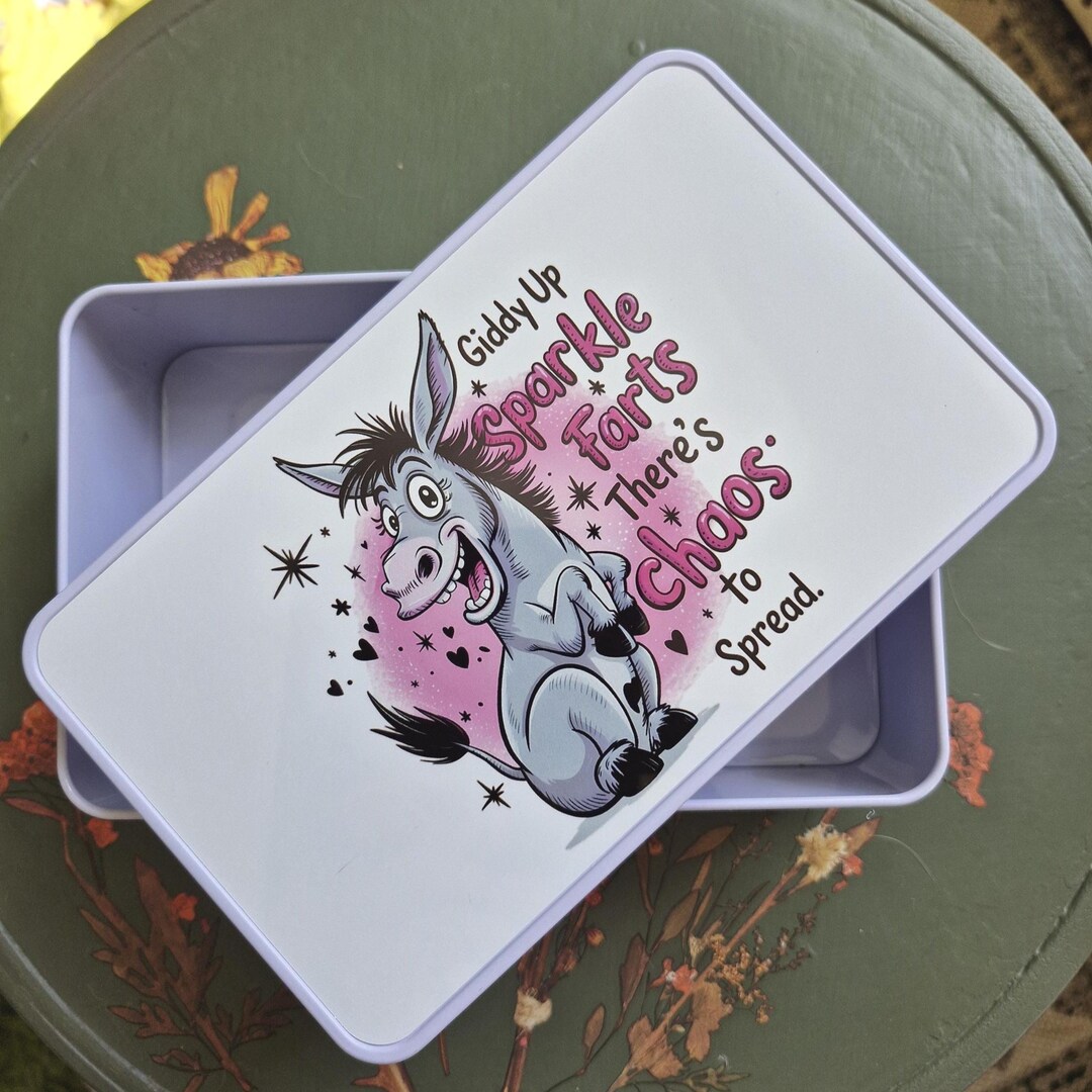 Storage Tin With Funny Donkey Quote Printed Top Panel - Etsy