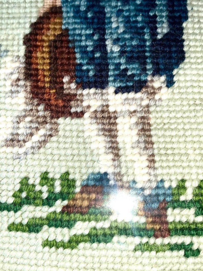 2 Framed Matted Needlepoint Pinkie and Blue Boy - Etsy