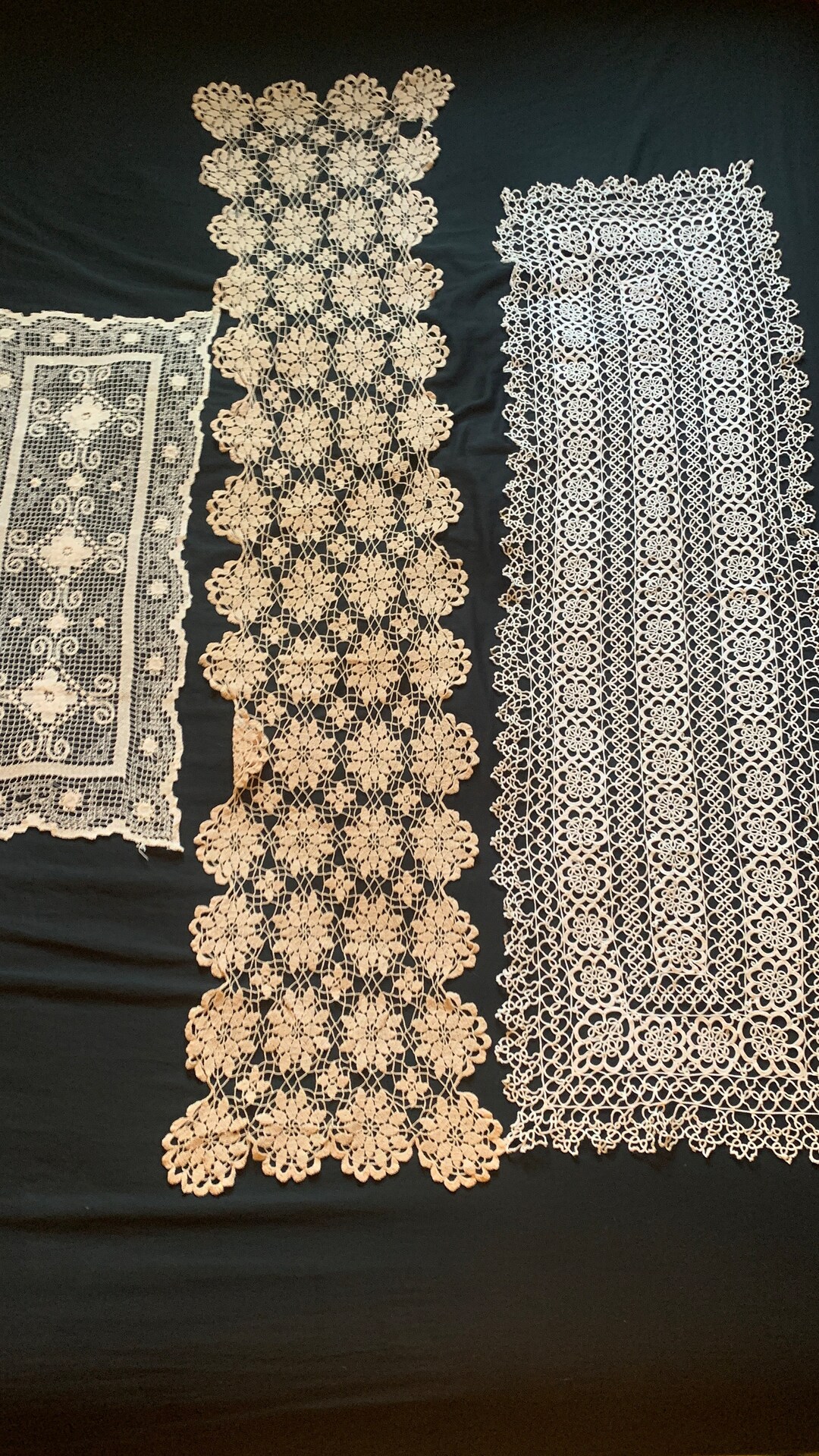 Vintage Hand Crocheted Table Runners - Etsy