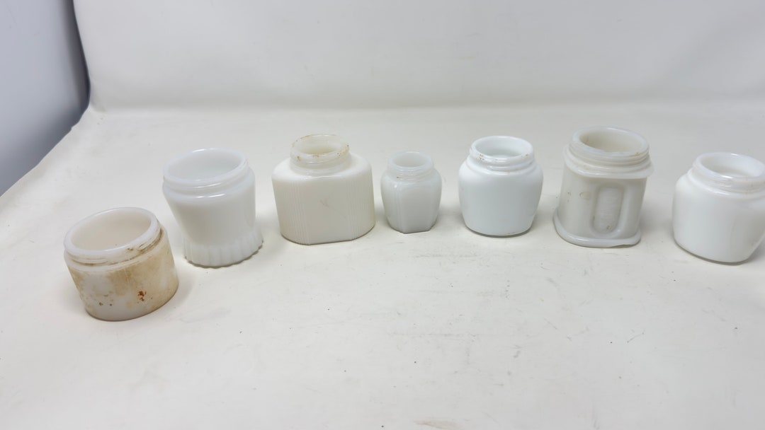 Set of 8 Milk Glass Containers Ponds Cold Cream and Others - Etsy