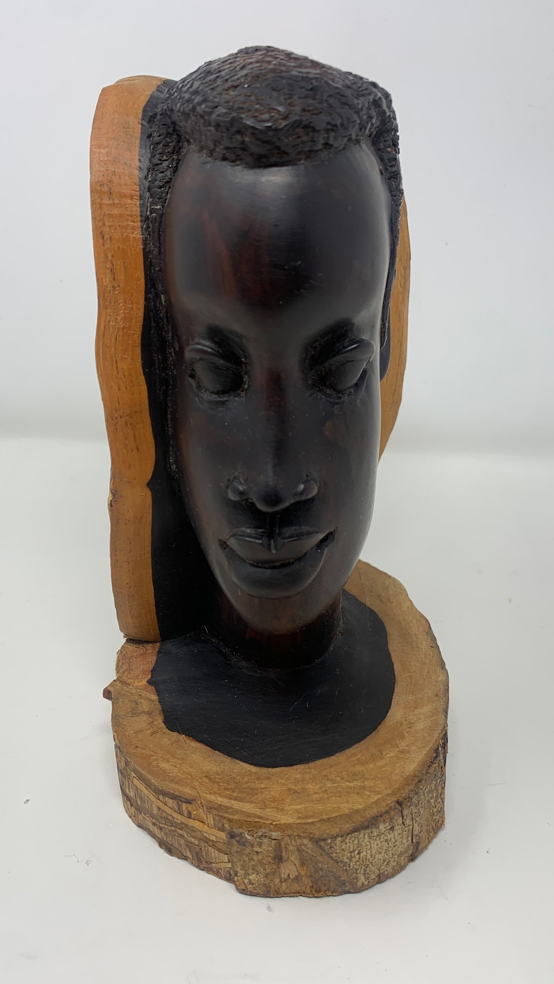 African Tribal Head Sculpture Ebony Wood - Etsy