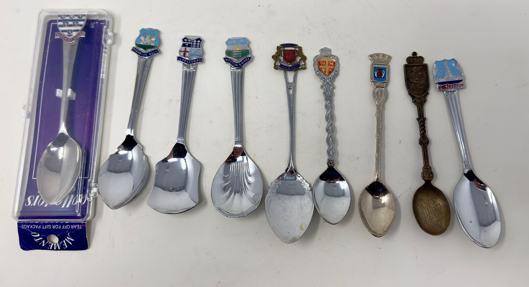 Set of 9 Collector Spoons Crests of England Mostly Sheffield - Etsy