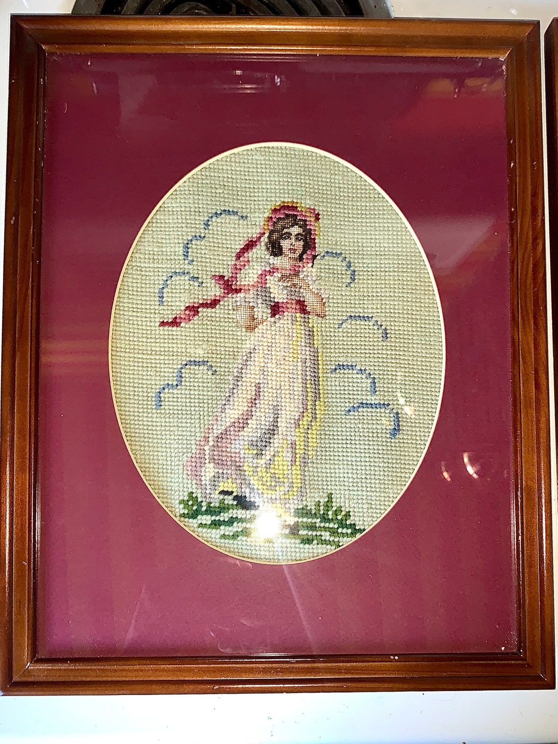 2 Framed Matted Needlepoint Pinkie and Blue Boy - Etsy