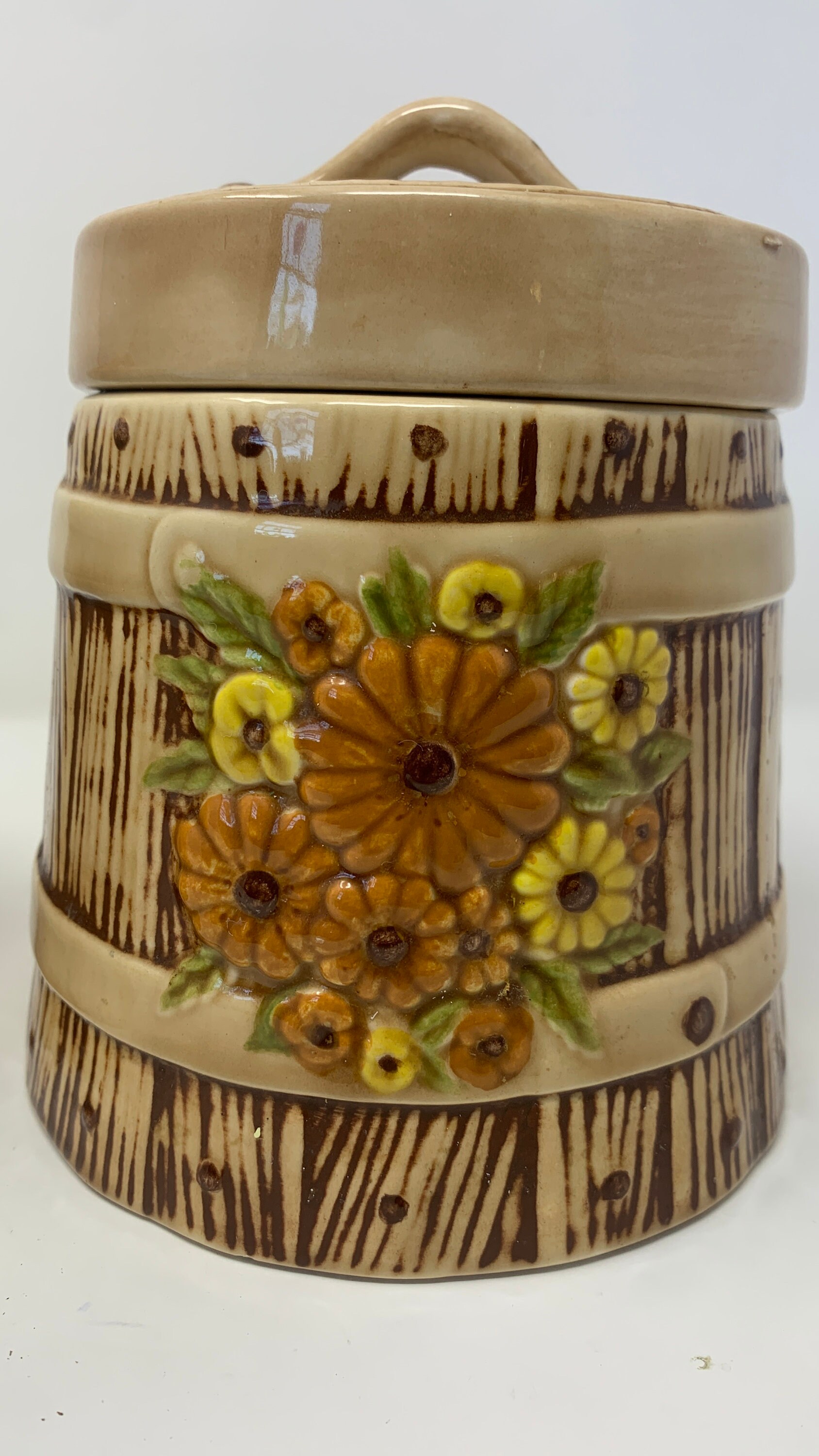 Pair of Hand Painted Ceramic Canisters 1970's - Etsy