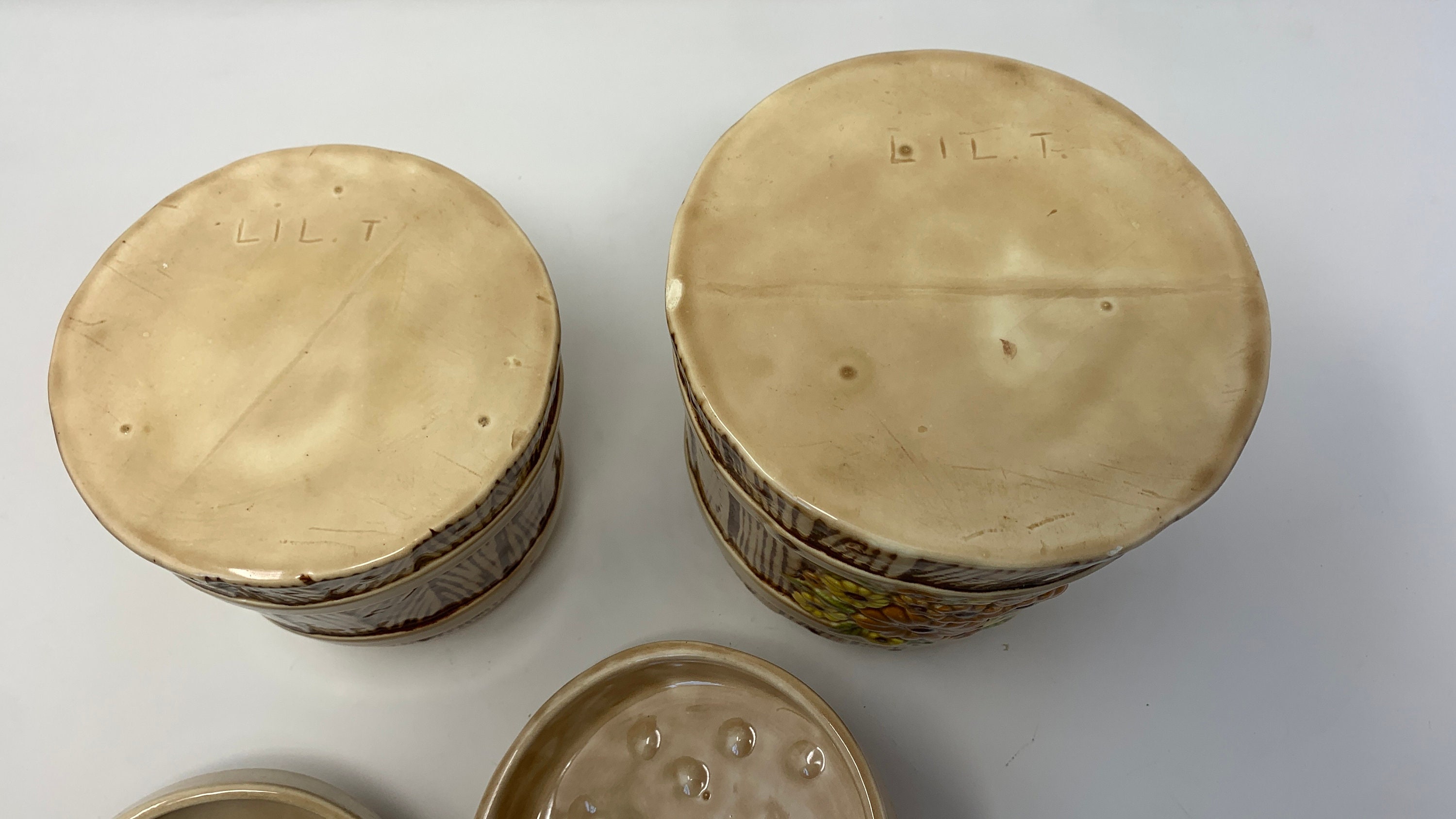 Pair of Hand Painted Ceramic Canisters 1970's - Etsy