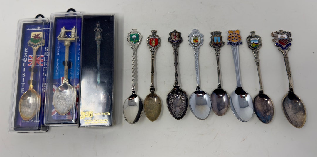 Set of 11 Collector Spoons England With 3 Brand New Vintage in Original ...