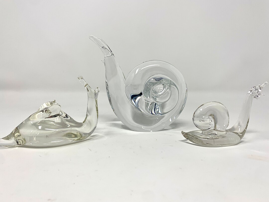 Snails Art Glass Hand Blown Snails Vintage Crystal - Etsy