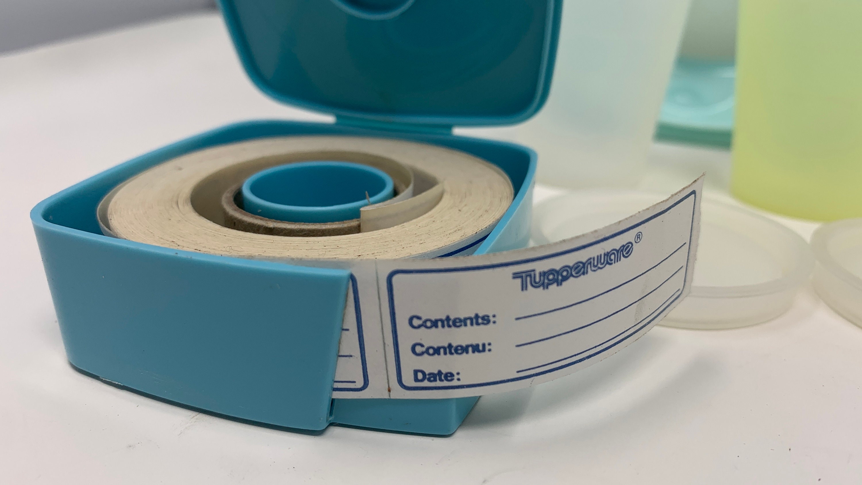 Vintage Canadian Tupperware Set Jello Mold, Mini Cups With Lids, Label ...