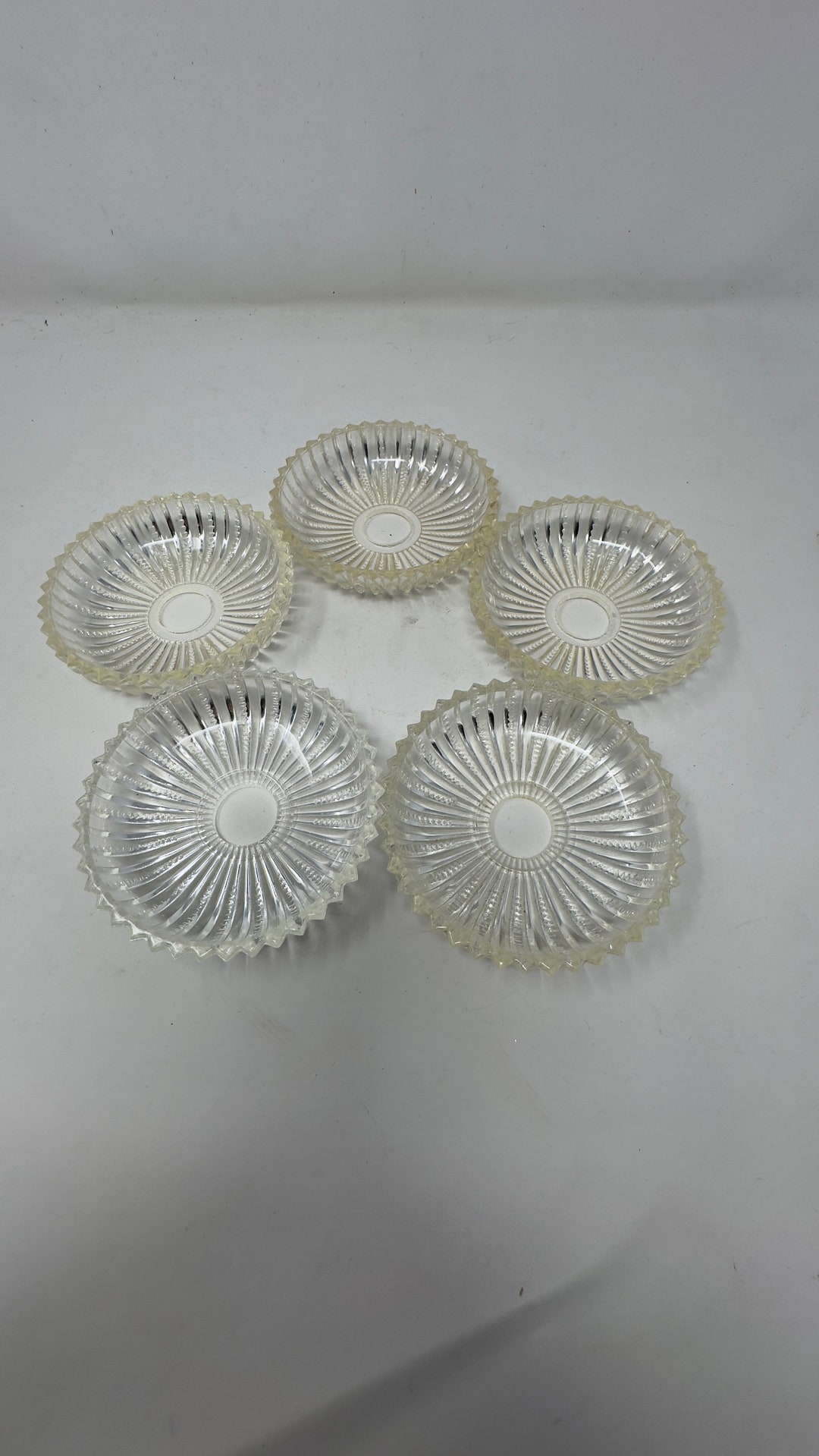 Set of 5 Bobeche Candle Drip Holders Pressed Glass - Etsy