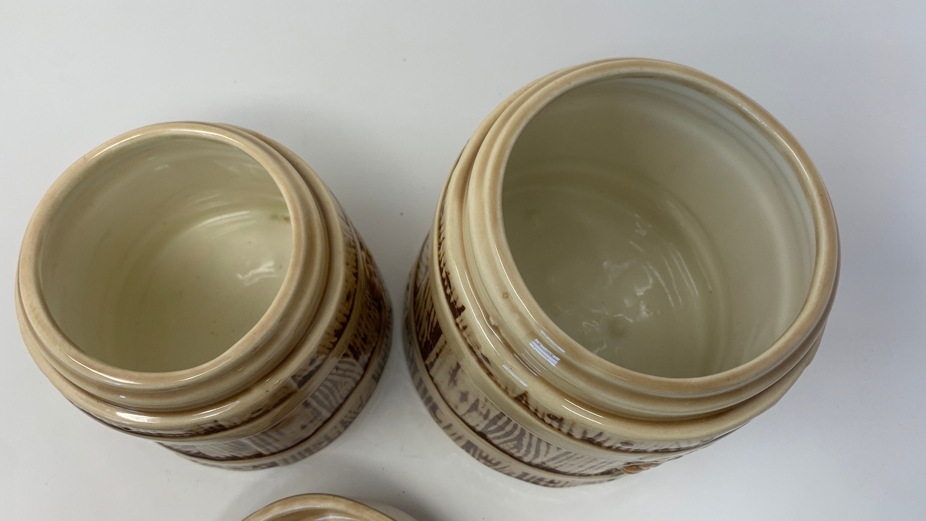 Pair of Hand Painted Ceramic Canisters 1970's - Etsy
