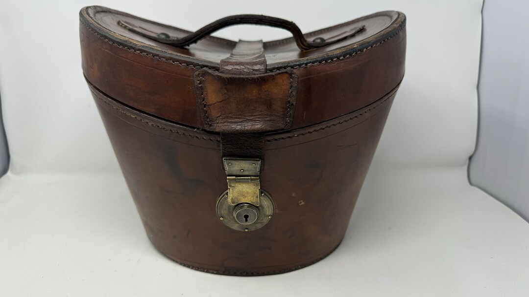 Victorian Leather Top Hat Box With Original Straps. - Etsy