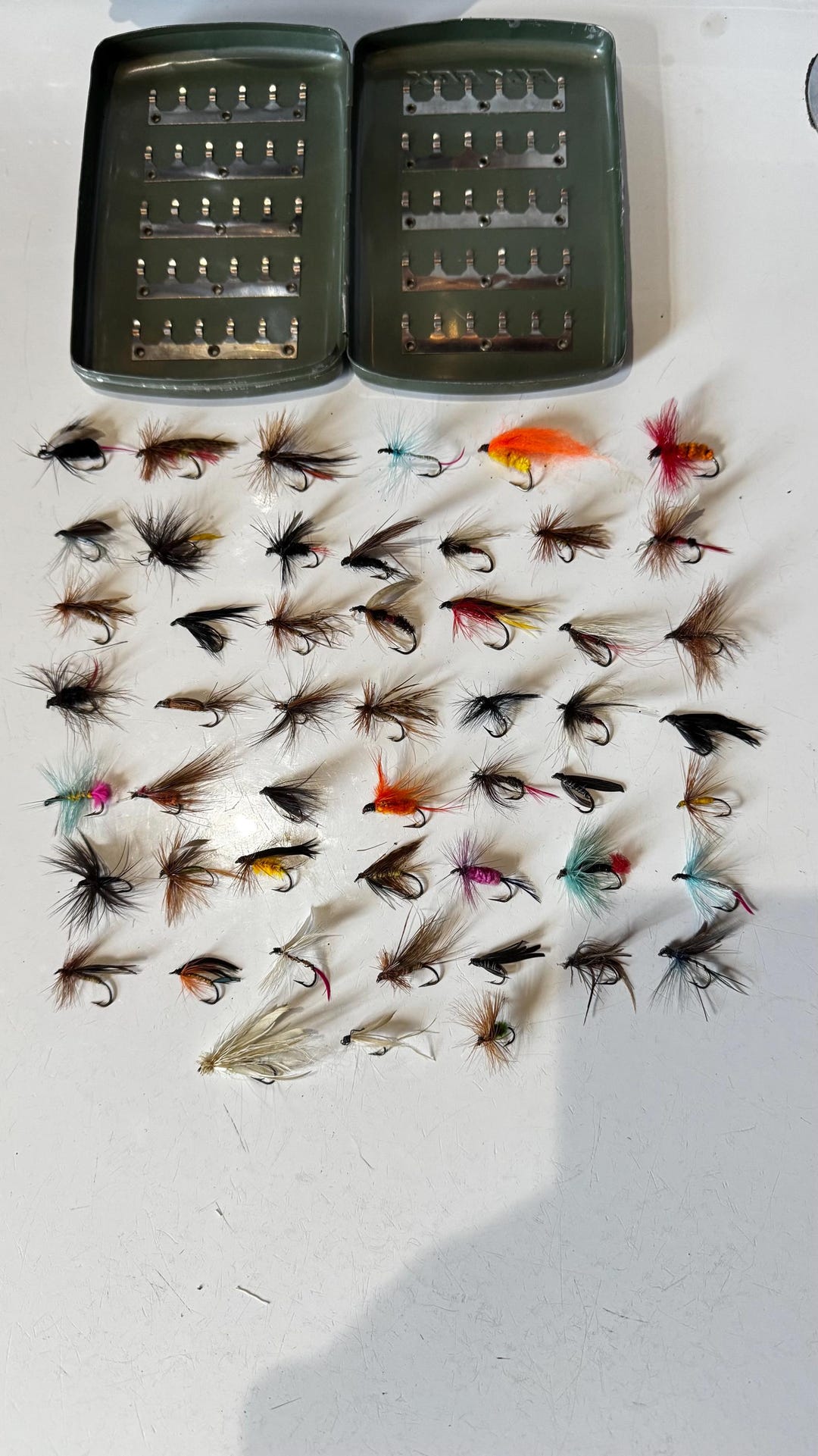 Set of 52 Hand Tied Fishing Flies in Vintage Fly Box Various Sizes Styles and Colours - Etsy