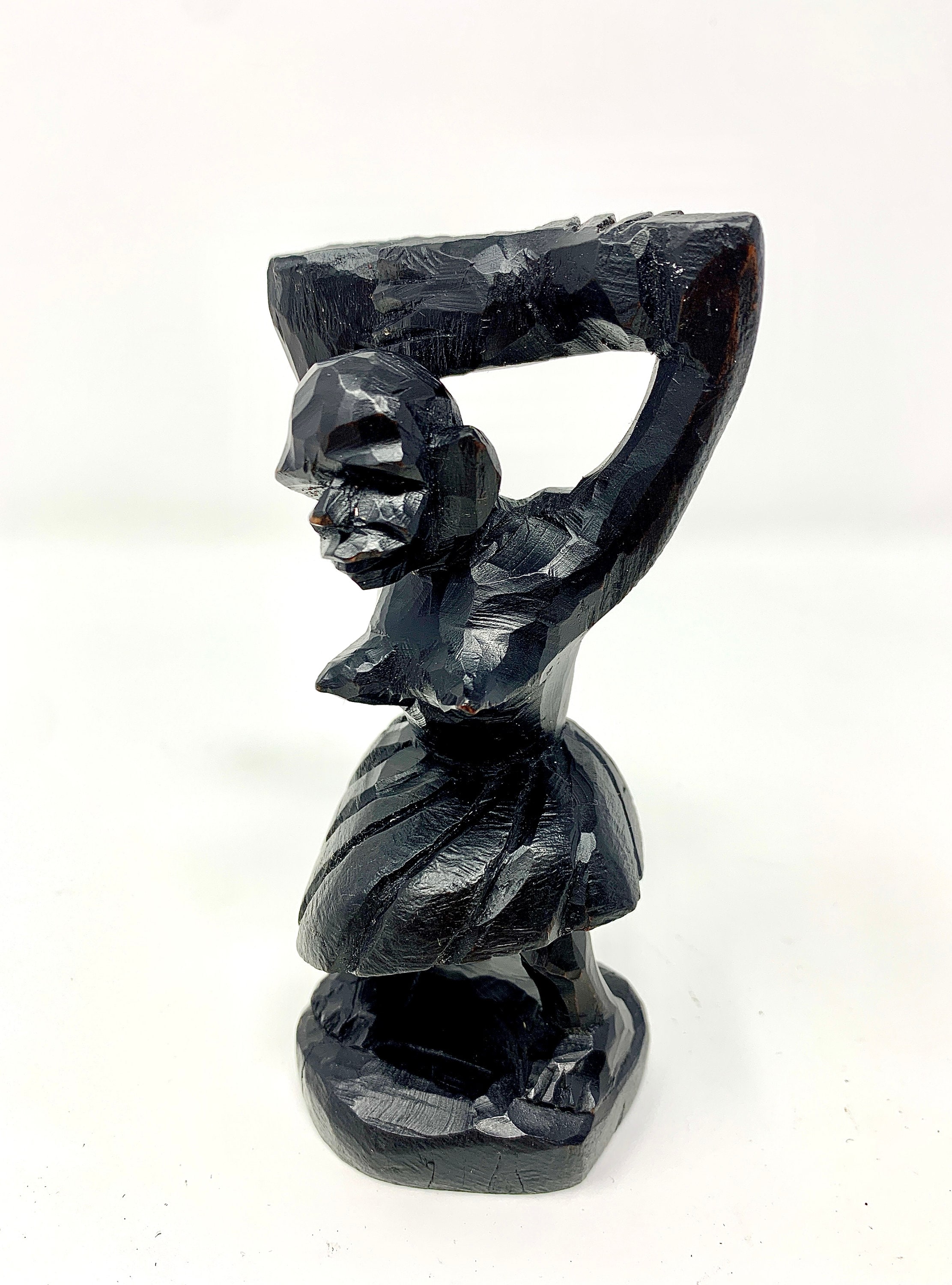 African Ebony Hand Carved Folk Figure Dancing Woman - Etsy
