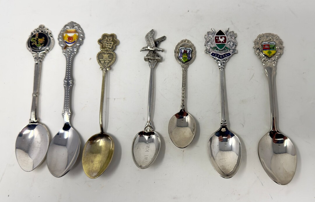 Set of 6 Collector Spoons Hong Kong • Singapore • Africa • 3.5"-4.75 ...