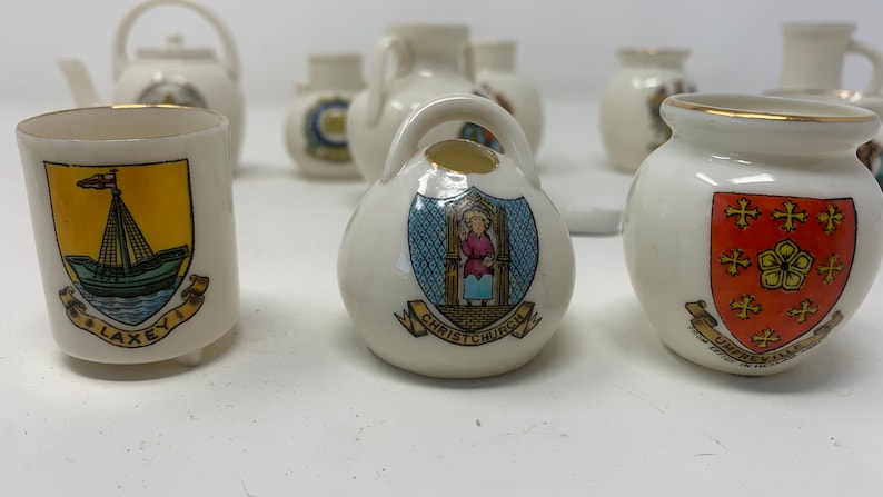 Set of 11 W.H. Goss Small English Crested Ware - Etsy