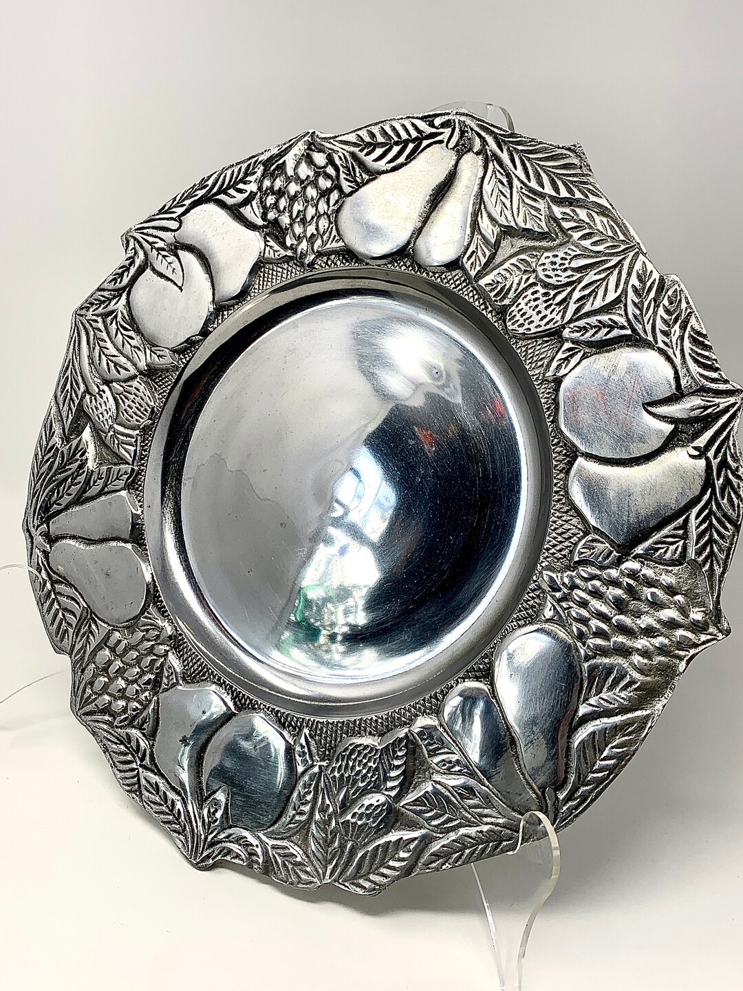 Chrome Platter 13” Apple & Pear Design - Etsy