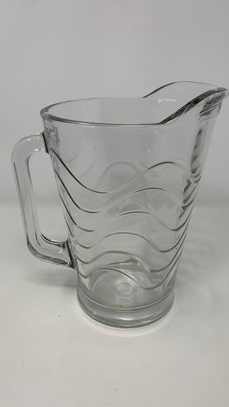 Libby Glass 'crisa' Swirled Wavy Glass Pitcher Vintage 1970's - Etsy