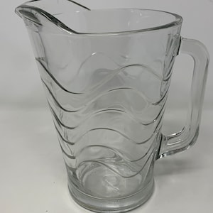 Libby Glass 'crisa' Swirled Wavy Glass Pitcher Vintage 1970's - Etsy