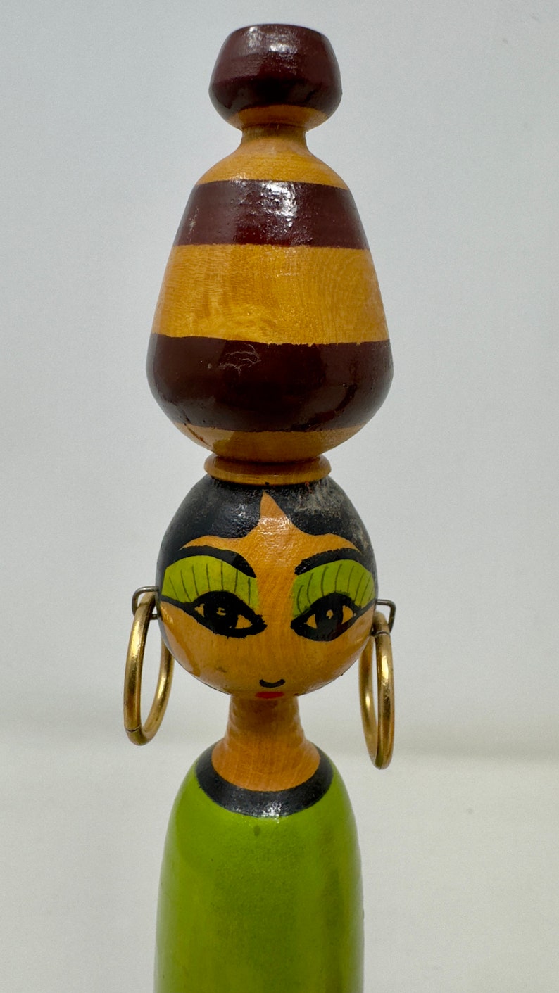 Vintage Egyptian Folk Art Wooden Spool Doll Family Complete - Etsy