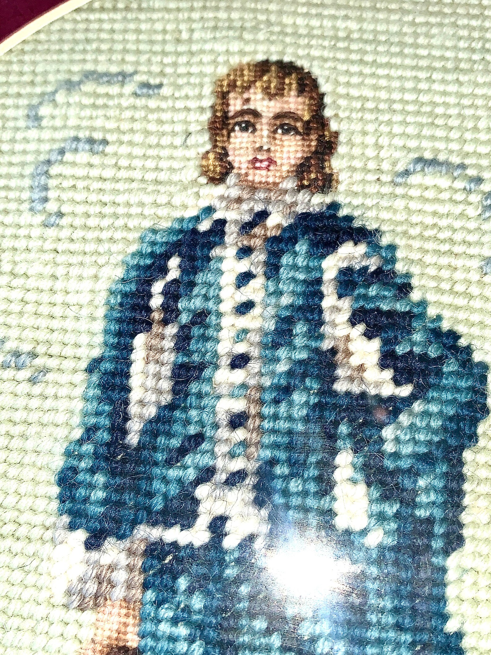 2 Framed Matted Needlepoint Pinkie and Blue Boy - Etsy