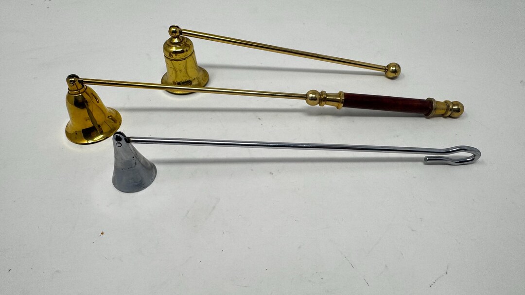 Set of 3 Candle Snuffers Brass Wood and Metal - Etsy