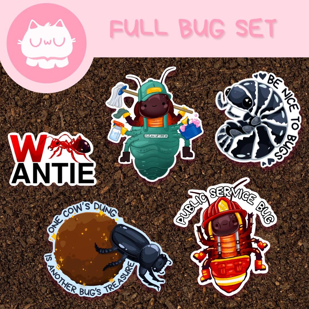 Bug Lover Sticker Set: Water-resistant Insect Decals - Etsy