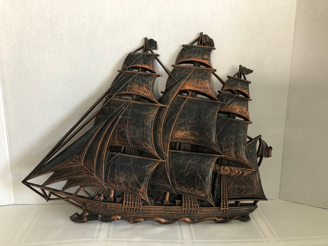 Vintage 16 Coppercraft Guild Syroco Clipper Ship Wall Hanging 4261 ...