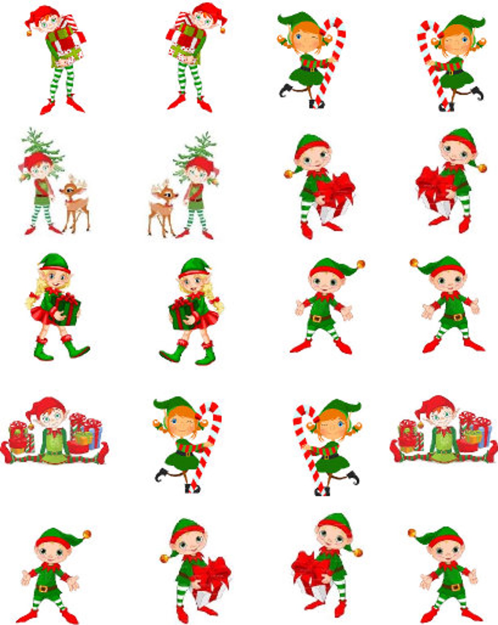 CUTE CHRISTMAS ELVES Waterslide Nail Decals - Etsy