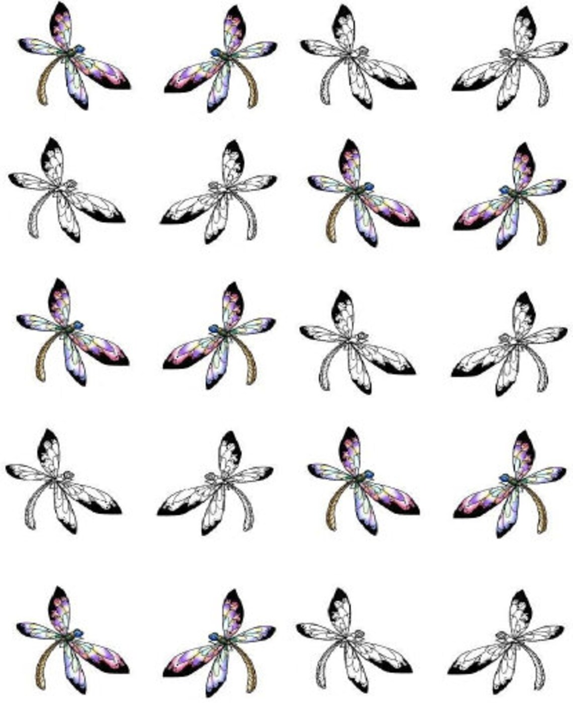 DRAGONFLY SILHOUETTE Waterslide Nail Decals - Etsy