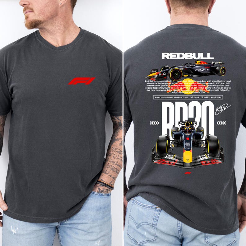 Formula 1 Racing T-shirt, Red Bull, Motorsport Fan Tee, Unisex Cotton ...