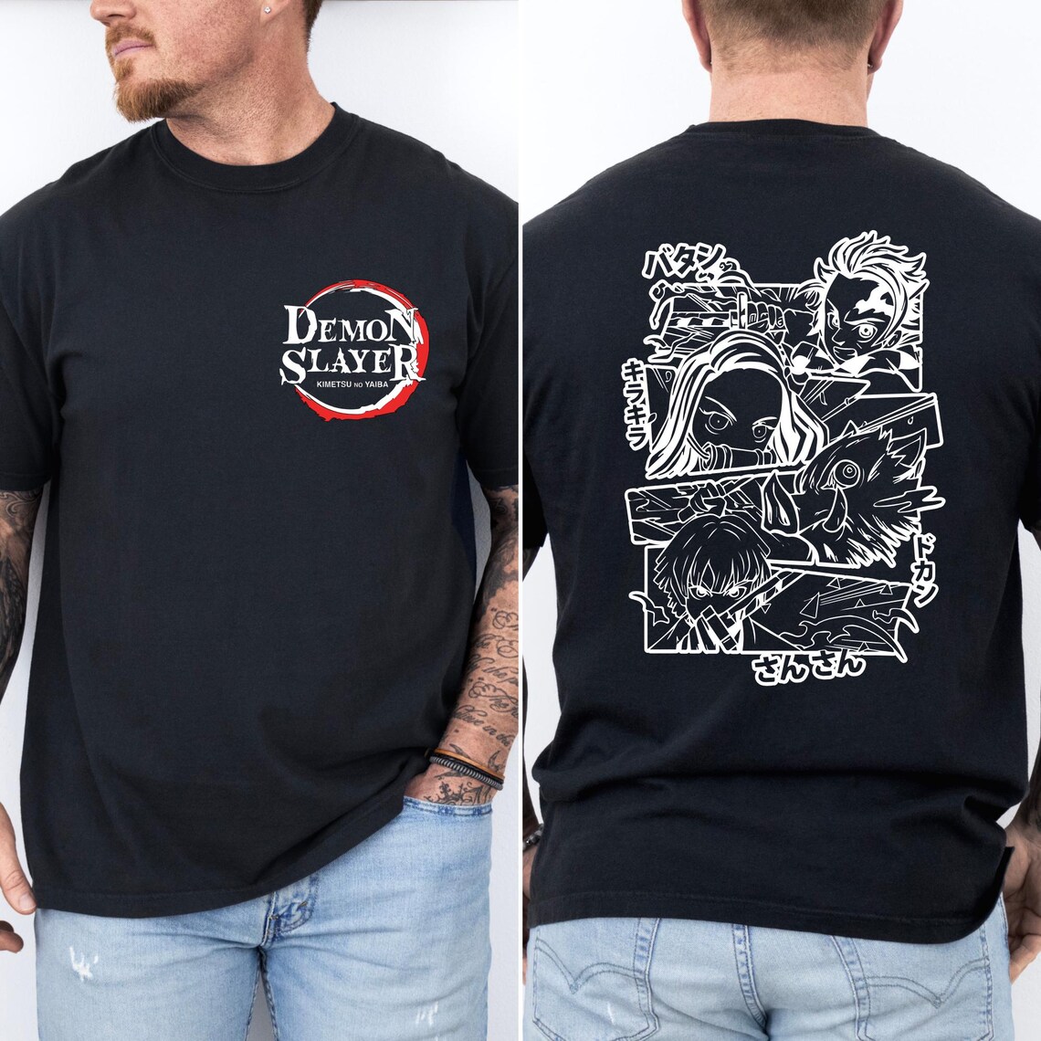 Demon Slayer T-shirt, Anime Graphic Tee, Unisex Cotton Top, Manga Lover ...