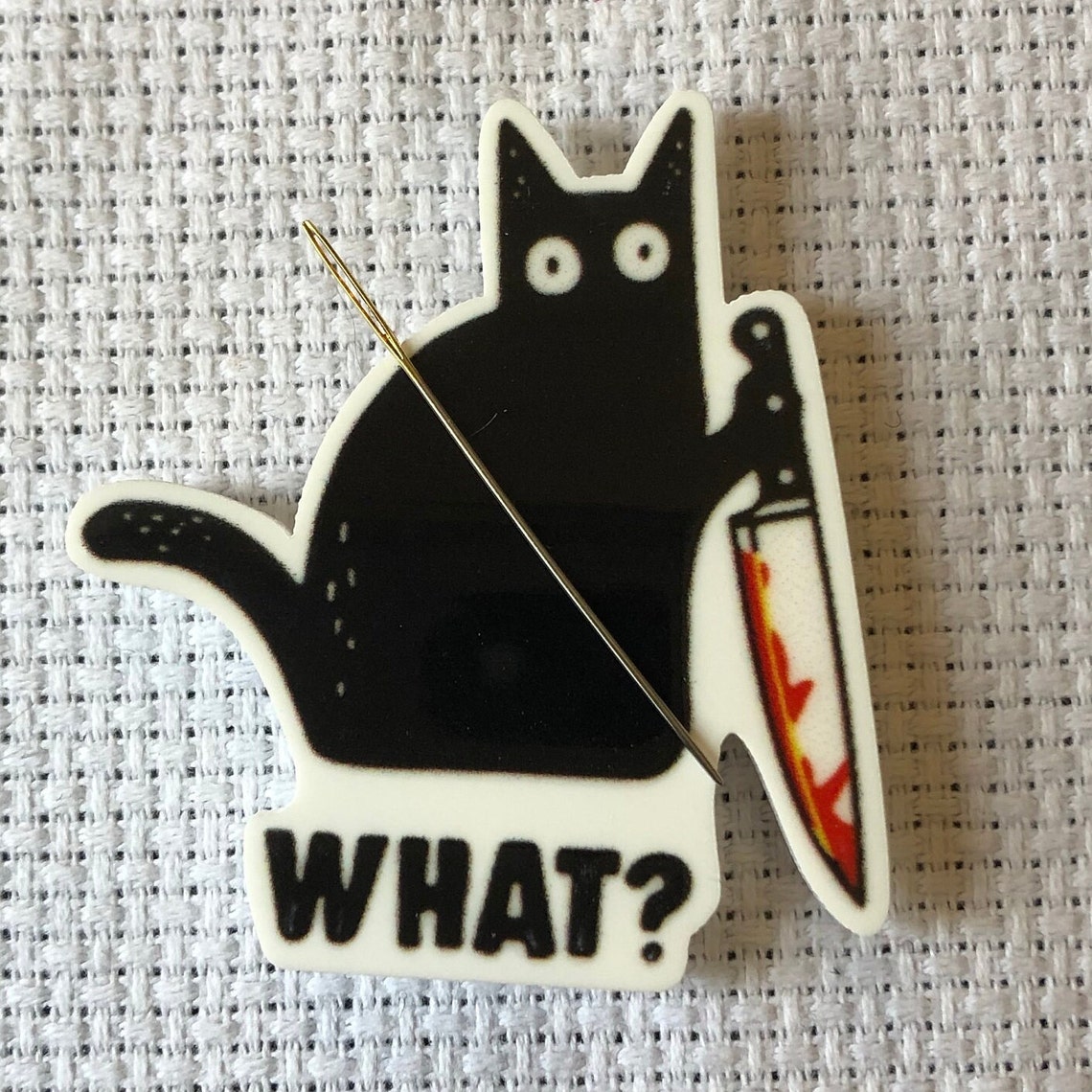What Stabby Kitty Cross Stitch Embroidery and Planner | Etsy