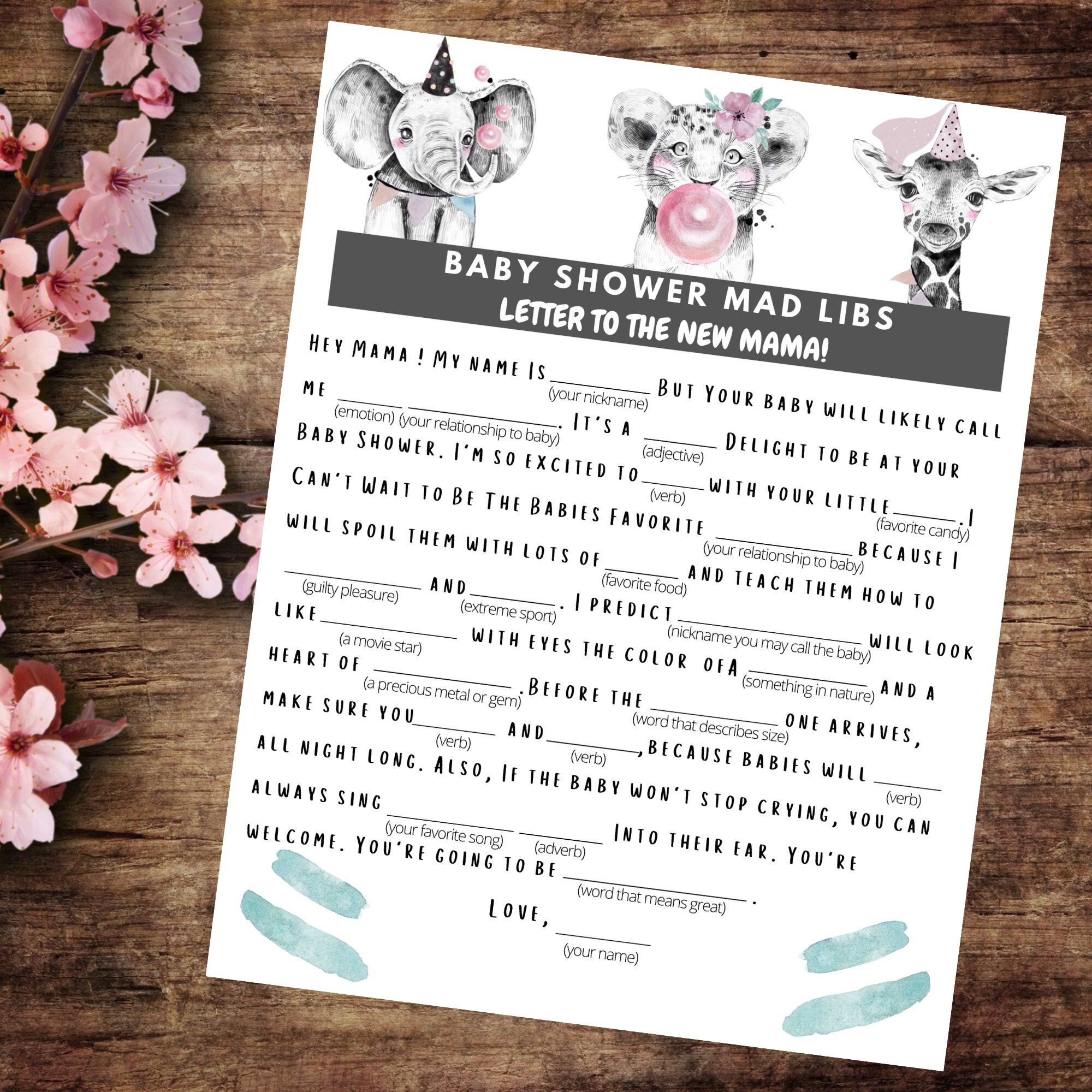 Baby Shower Mad Libs Game - Easy & Fun - Printable at Home Baby Shower ...