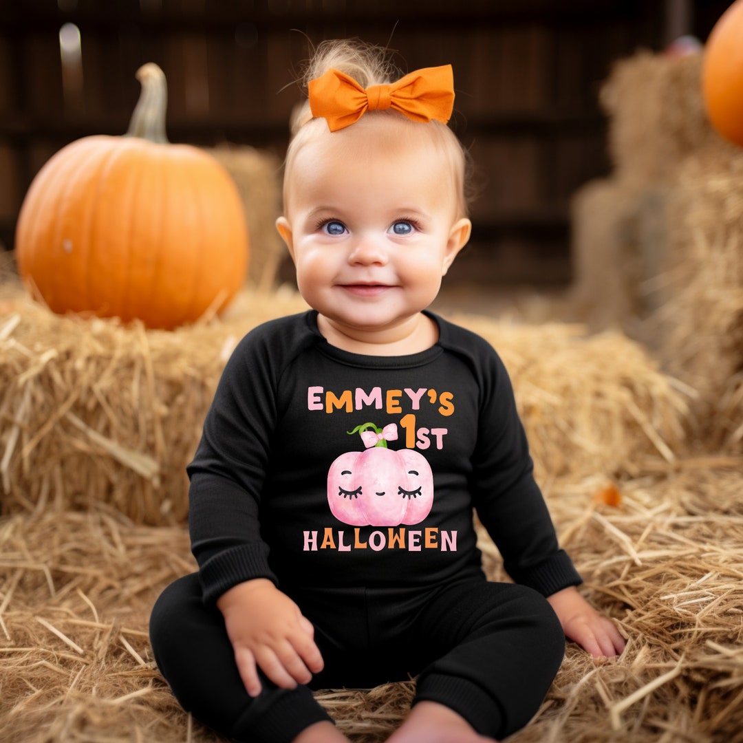 Personalized First Halloween Onesie for Baby Girl Longsleeve - Etsy