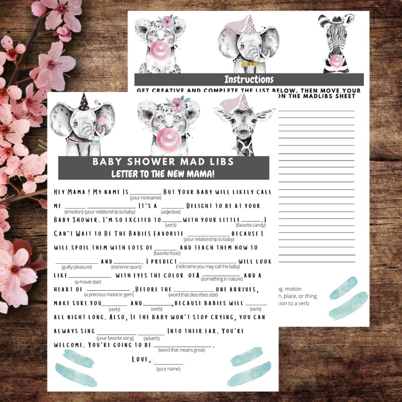 Baby Shower Mad Libs Game - Easy & Fun - Printable at Home Baby Shower ...