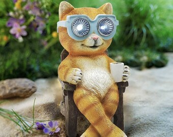 Solar Lights Cat - Etsy