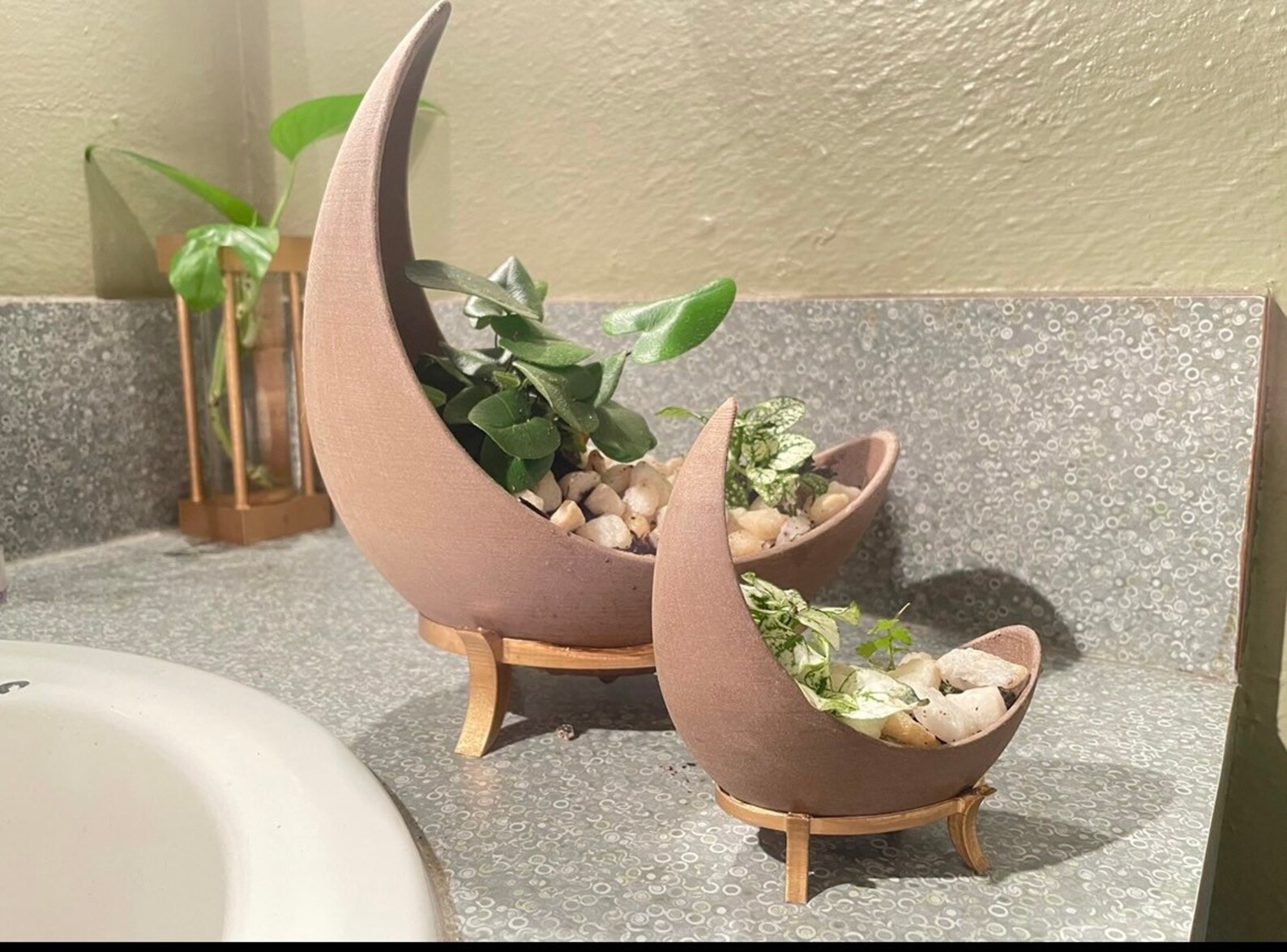 Moon pot w/ moon stand large | Etsy