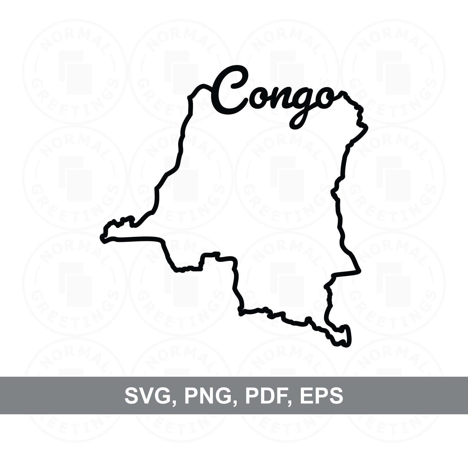 Democratic Republic of Congo Map Script SVG PNG Congolese Flag Central ...