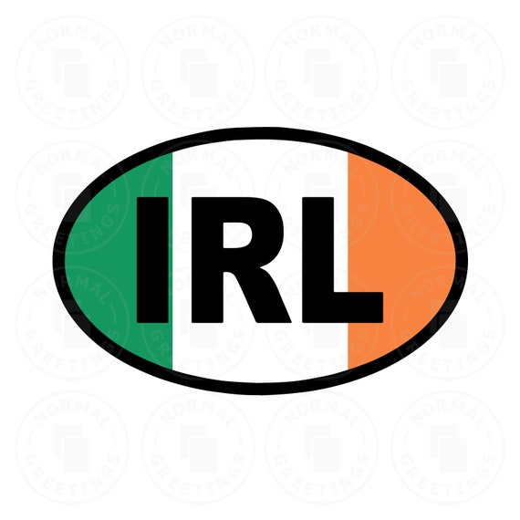 Ireland Sticker Ireland Country Code Oval Sticker - IRL With Irish Flag ...