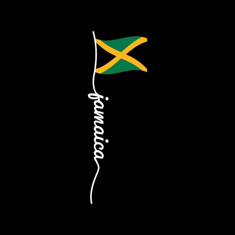 Jamaica Flagpole SVG Jamaican Flag Caribbean American Pride - Etsy