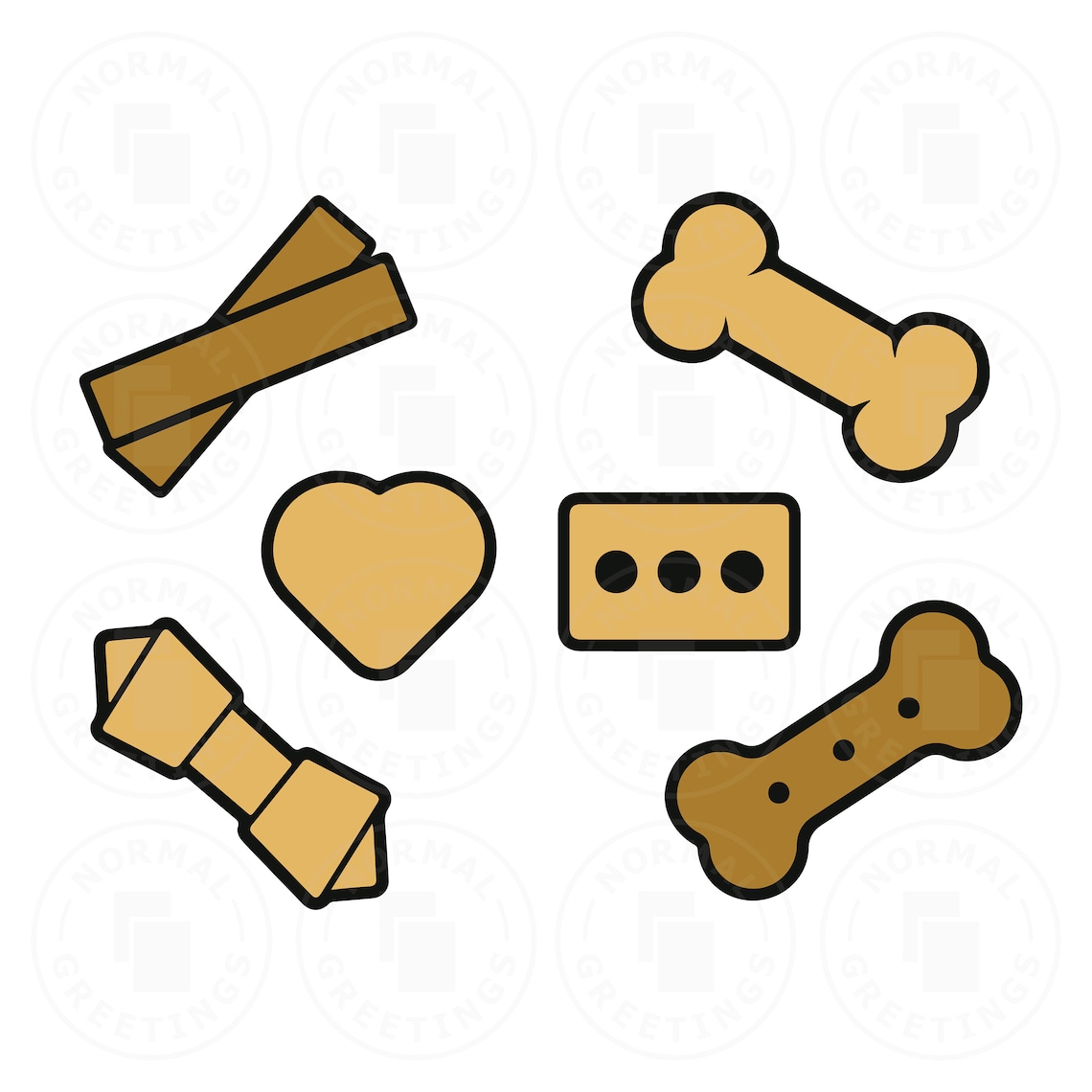 Dog Treats SVG Files Pet Treats Milk Bone Dog Bone Bacon Heart Cute ...